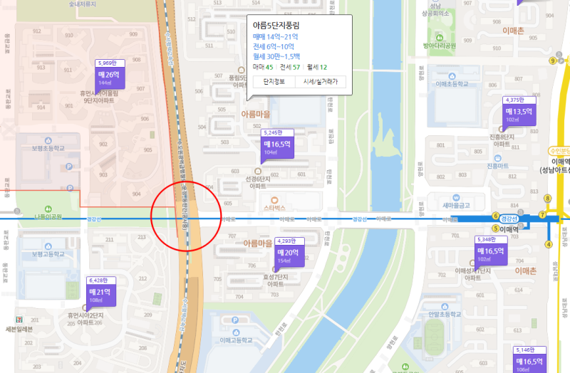 단지내상가의 재건축 사업성 개선 효과분당 이매동 아름마을 풍림아파트 재건축 사례