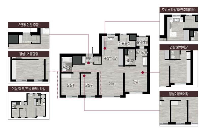 [천안 롯데캐슬 더 청당] 59A㎡, 59B㎡ 유상옵션 분석 및 가이드