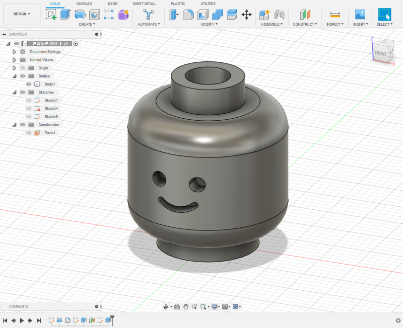 하루 하나 3D모델링! 0011 도면 #레고 #revolve #fillet #circular pattern #thin ...
