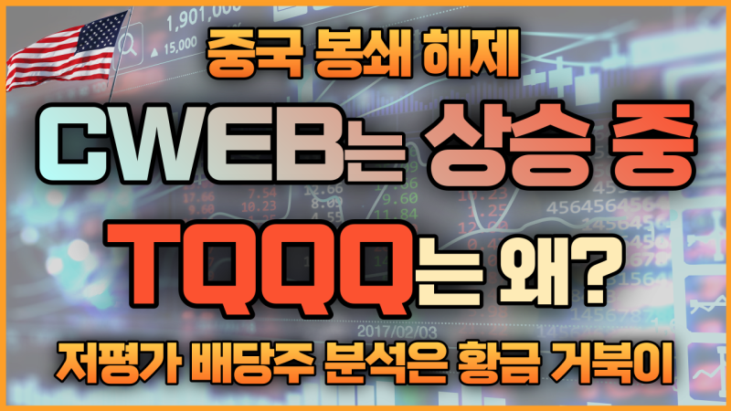 중국 봉쇄 해제 CWEB는 상승 중 TQQQ는 왜? 저평가 배당주 분석하는 황금 거북이