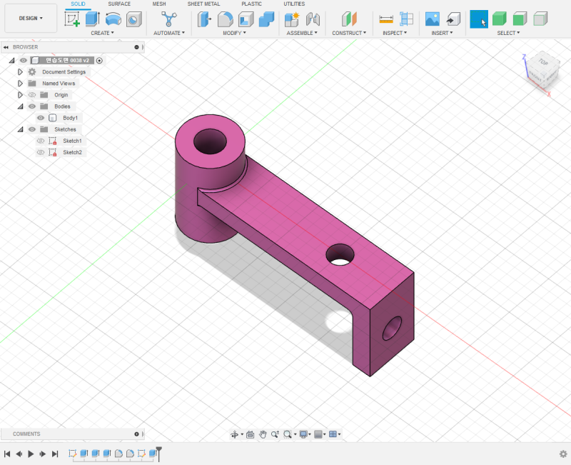 하루 하나 3D모델링! 0038도면 #extrude (object, offset, distance)