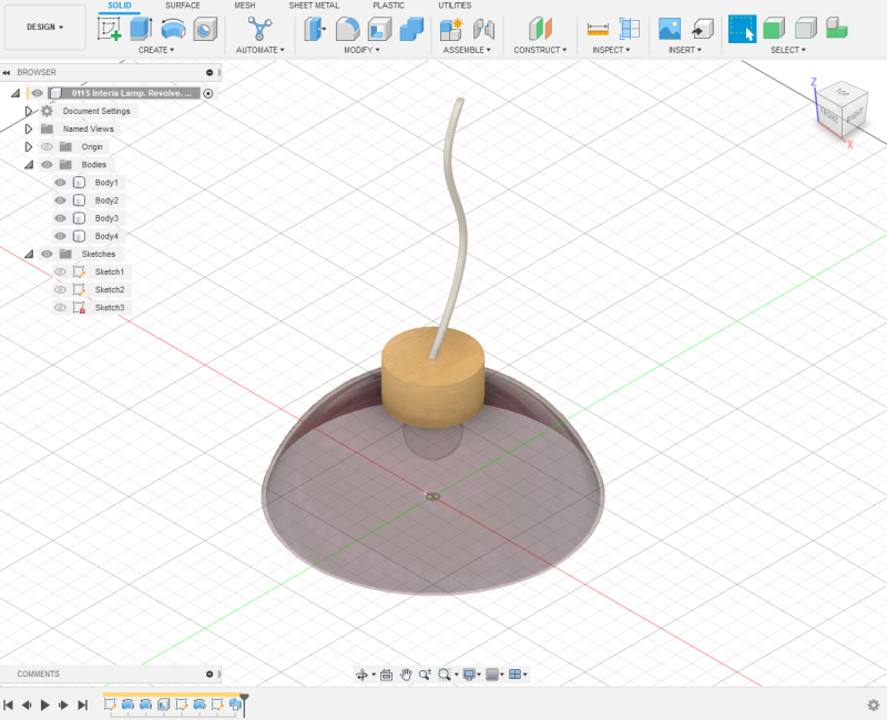 하루 하나 3D모델링! 011S 전등 만들기 #Revolve #Shell #Sweep #Extrude