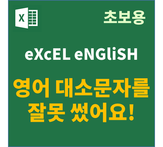 초보용 엑셀에서 영어 대소문자를 잘못 썼어요