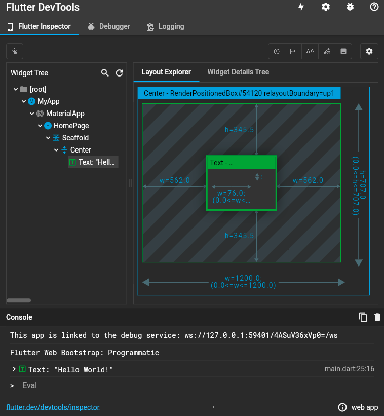 Flutter의 Hello World!