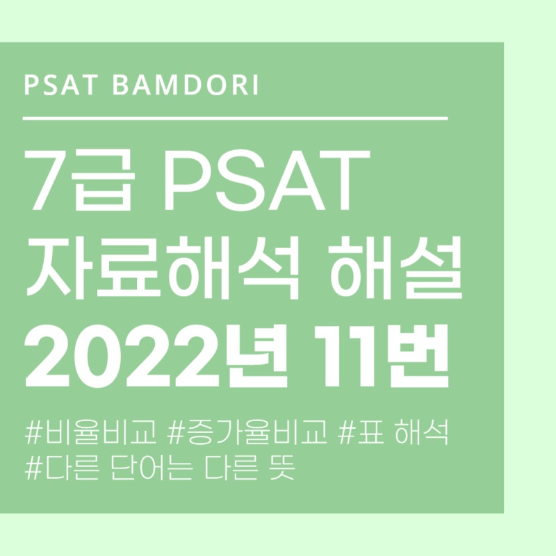 2022년 7급 PSAT 자료해석 11번 프리미엄 해설