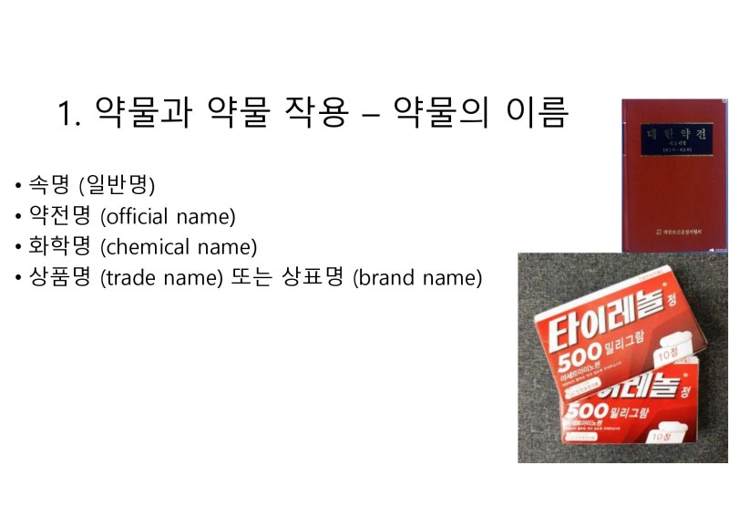 간호조무사 기초약리 기초약리의 개요