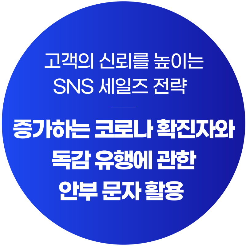 최근 증가하는 코로나 확진자와 독감 유행에 관한 안부 문자 활용 - 고객의 신뢰를 높이는 SNS 세일즈 전략
