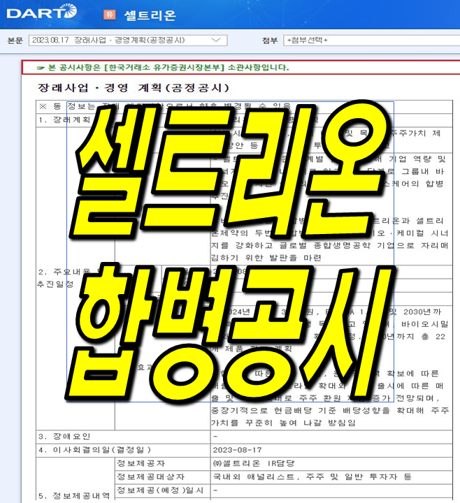 셀트리온 합병 주가 전망 셀트리온제약 셀트리온헬스케어
