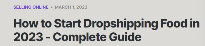 드랍쉬핑판매 - Dropshipping Food in 2023년