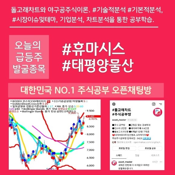 주식 공부방 휴마시스 진단키트관련주 태평양물산 중국수출관련주 기업분석 차트공부
