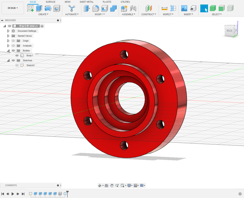 하루 하나 3D모델링! 0058도면 #Hole #Circular pattern @Extrude