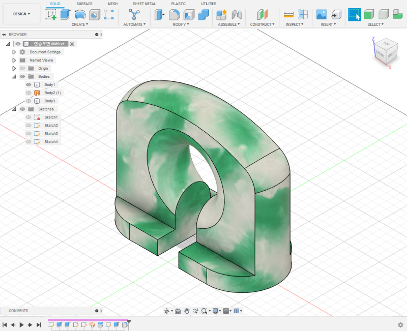 하루 하나 3D모델링! 0089 도면 #Extrude #Surface Modeling #Sweep #Split Body