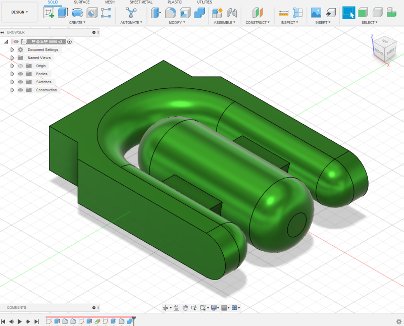 하루 하나 3D모델링! 0090 도면 #Fillet순서 #Tangent Plane #Combine # Extrude-Object ...