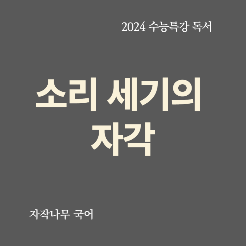 2024수능특강 독서 1부 소리 세기의 자각 지문 및 문제 분석