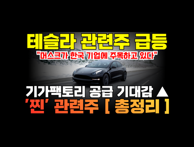 테슬라 관련주 주식전망 총정리 반값 전기차 기가팩토리 관련주