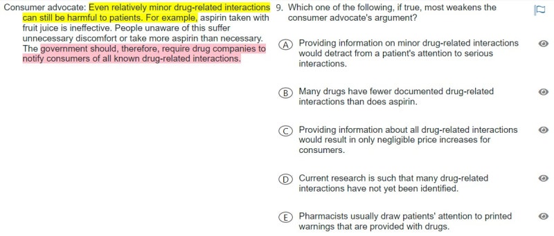 LR 빈출 논리 패턴 구조 (3) : "너가 제시한 결론이 최선이니?" - 예시 문제 (3)