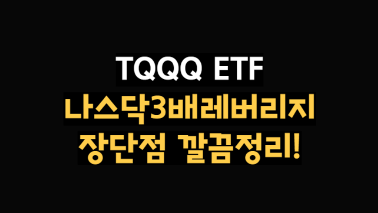 TQQQ ETF 나스닥 3배 레버리지장단점 깔끔정리및 나의 생각은?