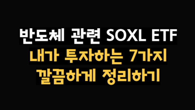 반도체 관련 SOXL ETF에 투자하는 이유 7가지 깔끔정리및 나의 생각은?