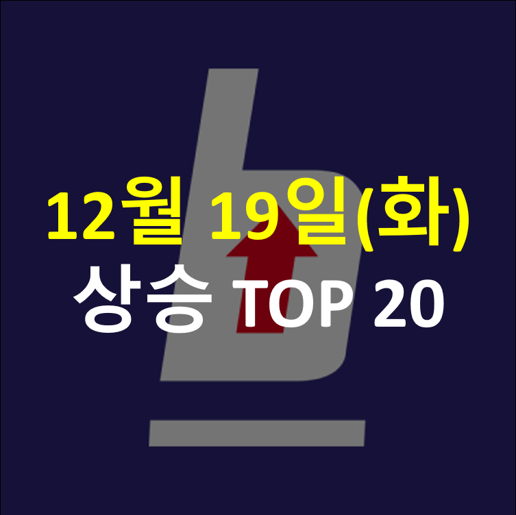 댓글 12월 19일 상승 Top20 서남 하림 큐리언트 어보브반도체 에이팩트 코다코 비유테크놀러지 파멥신