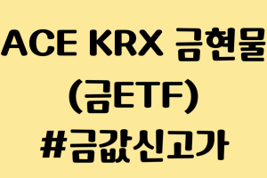 ACE KRX 금현물 ETF 수익률, 비용, 수수료, 세금 완벽 정리