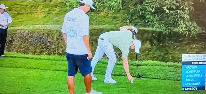 매킬로이, 페널티구역 맞은편 구제 행운 따랐는데도 김주형 등과 함께 공동 12위…미국PGA투어 메모리얼 토너먼트 1R, 셰플러 2위,쇼플리 공동 3위[동영상 첨부]