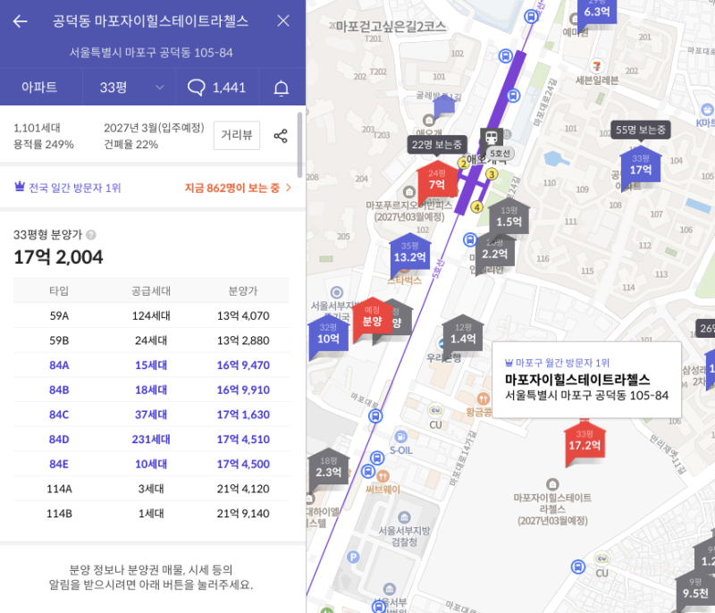 분양가 안전마진 심플하게 계산하는 방법 Feat 마포자이힐스테이트
