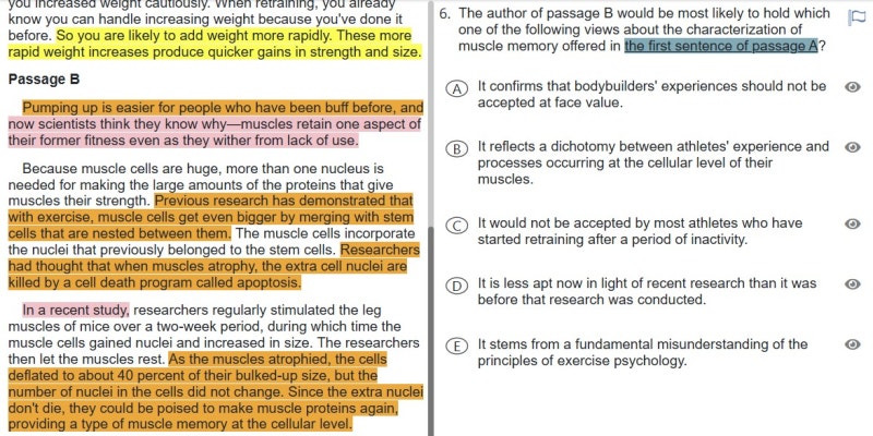 LSAT RC 키워드 위주 독해 Exercise - PT79_Section 4_Passage 1: Q6 정답 단서(source) 체크