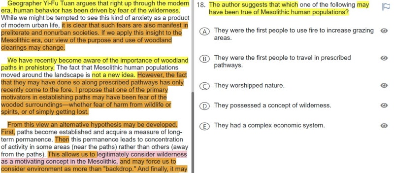LSAT RC 키워드 위주 독해 Exercise - PT79_Section 4_Passage 3: Q18 정답 단서(source) 체크