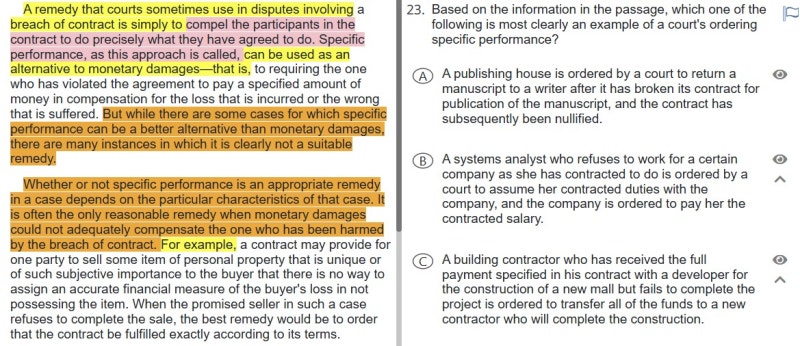 LSAT RC 키워드 위주 독해 Exercise - PT79_Section 4_Passage 4: Q23 정답 단서(source) 체크