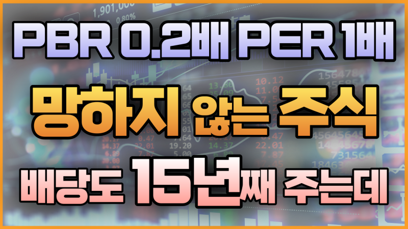 PBR 0.2배 PER 1배 망하지 않는 주식 배당도 15년째 주는데...