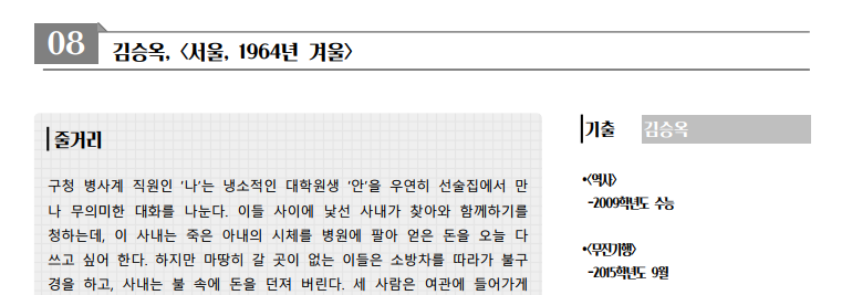 Ebs 2025학년도 수능특강소설김승옥 분석