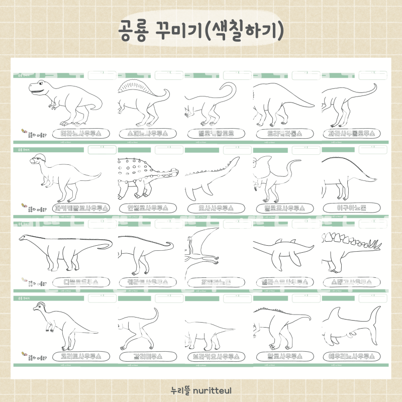 미술 공룡 꾸미기 색칠하기