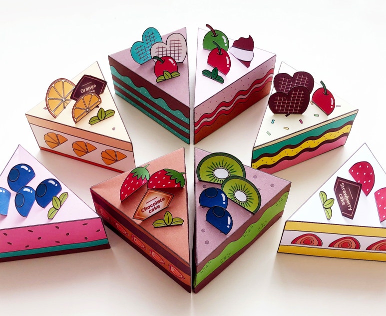 종이 조각 케이크 미술 활동 만들기 도안 8종