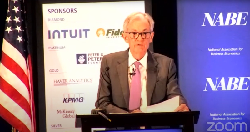 파월의장: 연준이, 내가, 이러한 일을 해냈습니다! (NABE에서의 경제 전망 연설 전문)