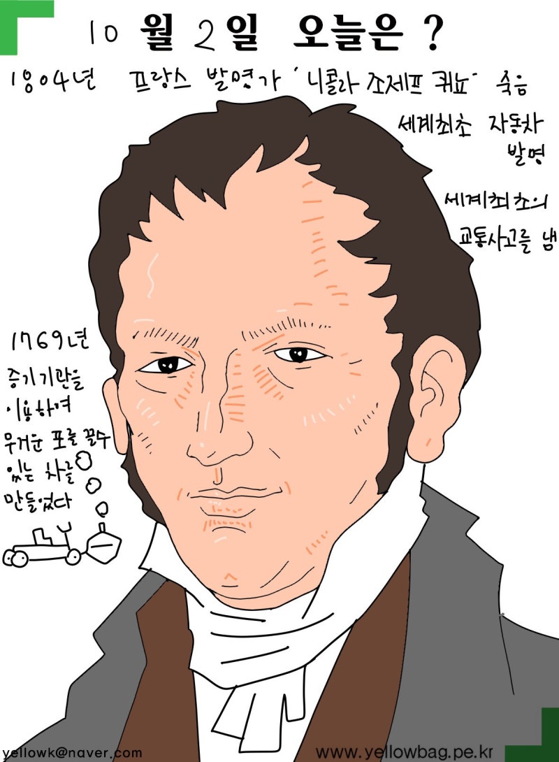 1804년 10월 2일 자동차발명가 니콜라 조제프 퀴뇨 죽음