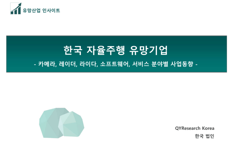 보고서 한국 자율주행 유망기업 카메라 레이더 라이다 소프트웨어 서비스 분야별 사업동향
