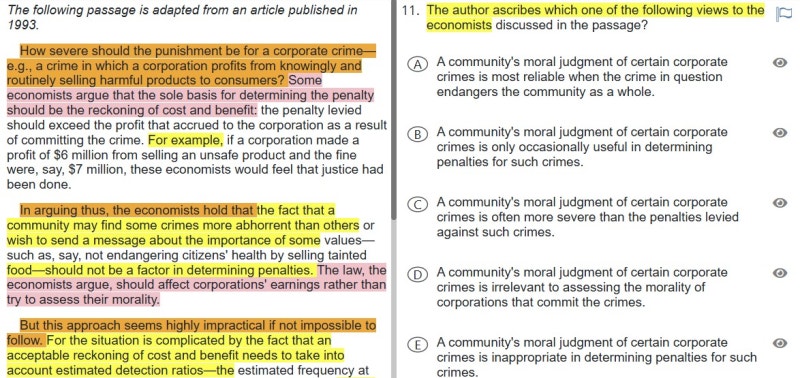 LSAT RC 키워드 위주 독해 Exercise - PT77_Section 4_Passage 2: Q11 정답 단서(source) 체크