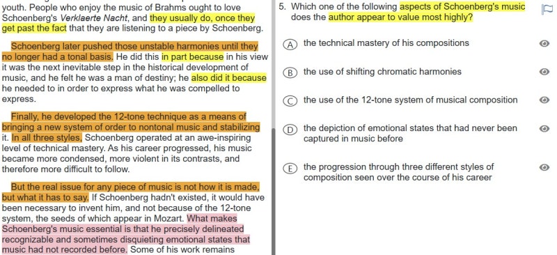 LSAT RC 키워드 위주 독해 Exercise - PT144_Section 1_Passage 1: Q5 정답 단서(source) 체크