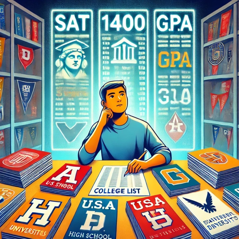 SAT 1400점, GPA 3.6! 당신의 성적으로 합격 가능한 미국 명문대 리스트 공개!
