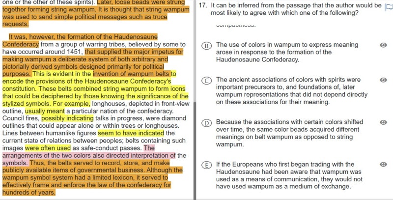 LSAT RC 키워드 위주 독해 Exercise - PT144_Section 1_Passage 3: Q17 정답 단서 ...