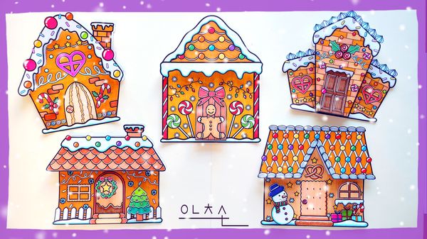 [크리스마스 과자집] 겨울 미술 만들기 도안