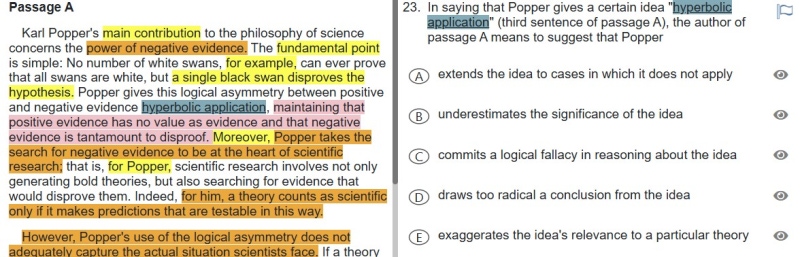 LSAT RC 키워드 위주 독해 Exercise - PT144_Section 1_Passage 4: Q23 정답 단서 ...