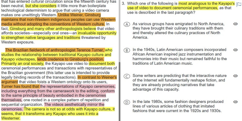LSAT RC 키워드 위주 독해 Exercise - PT143_Section 2_Passage 1: Q3 정답 단서(source) 체크