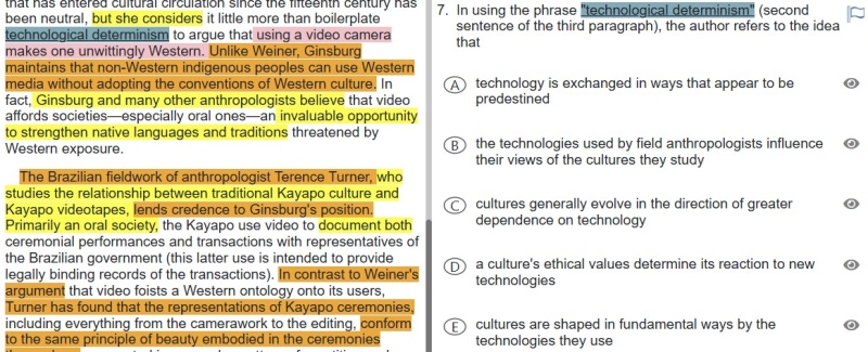 LSAT RC 키워드 위주 독해 Exercise - PT143_Section 2_Passage 1: Q7 정답 단서(source) 체크