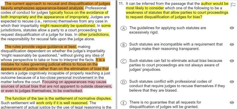 LSAT RC 키워드 위주 독해 Exercise - PT143_Section 2_Passage 2: Q11 정답 단서 ...