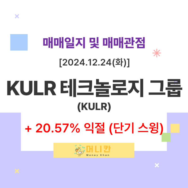 이틀만에 +20.57% 익절. KULR 테크놀로지 그룹(KULR) '지지와 저항' 활용 매매. 매매일지 및 매매관점.(미국 주식 ...