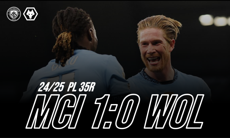 [분석 리뷰] PL 35R 맨시티 vs 울버햄튼: 명불허전 KDB, 고민 더 깊어지는 맨시티..