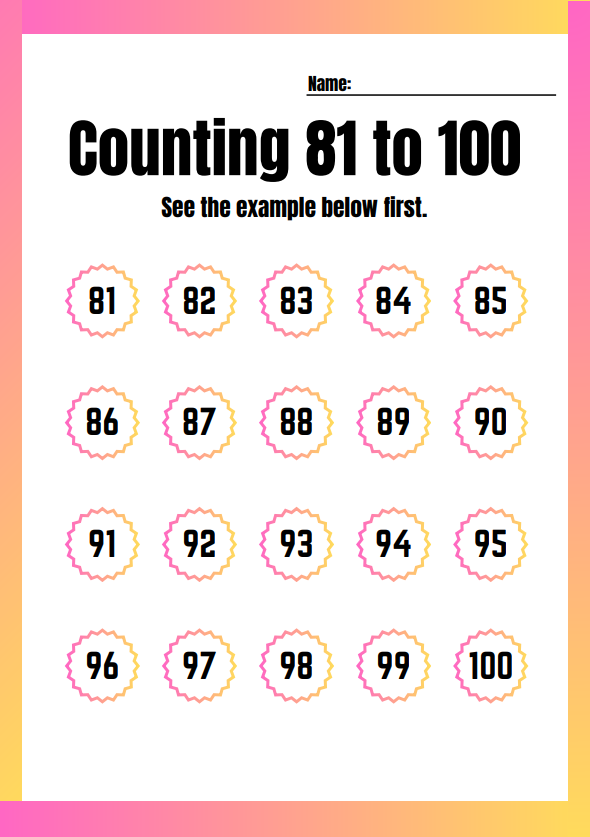 [5~7세]Counting 81 to 100