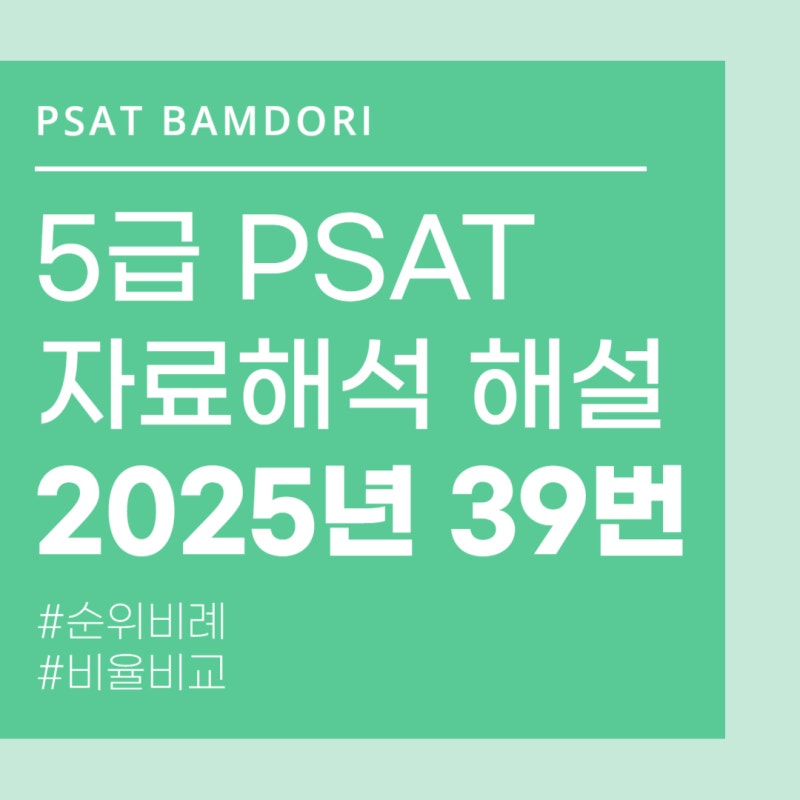 2025년 5급 PSAT 자료해석 39번 프리미엄 해설
