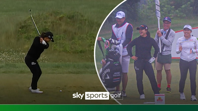 김세영이 길이 76야드 홀에서 홀인원하는 장면…미국LPGA투어 숍라이트 클래식 최종일, 56도 웨지 티샷을 홀에 넣어 3위 차지…12년만에 우승 노린 이일희는 2위[동영상 첨부]